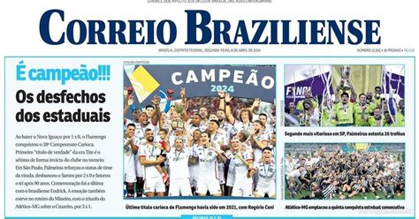 Capa Correio Braziliense Edição Segunda 8 de Abril de 2024