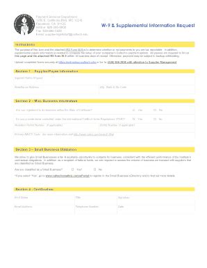 Fillable Online Procurement Caltech W 9 Supplemental Information