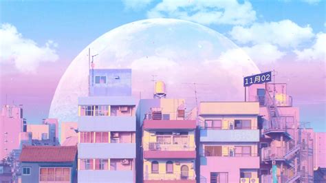 Lofi Pink Town Live Wallpaper MoeWalls