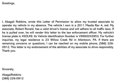 38 Permission Authorisation Letter Sample Job Letter