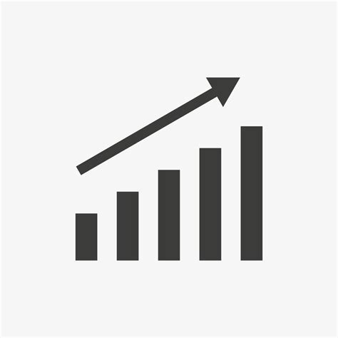 símbolo de vector de aumento aislado sobre fondo blanco icono de