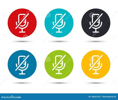 Mute Microphone Mute Audio Mic With Vector Line Art Icon On A