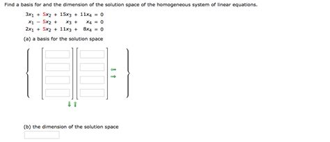 solved find a basis for and the dimension of the solution