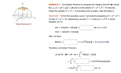 solved example 2 use stokes theorem to compute the integral âˆ® curl f Â· ds where f x y z