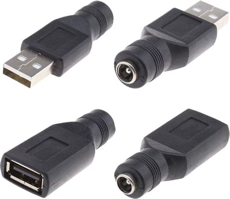 EMSea 4pcs Convertisseurs D Adaptateur D Alimentation CC Femelle USB