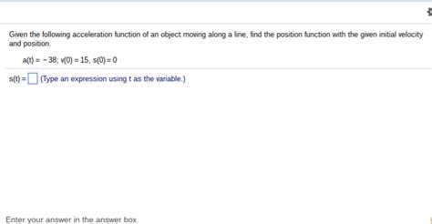 solved given the following acceleration function of an