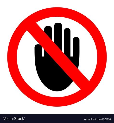 No Entry Hand Sign Vector Image On VectorStock Signs Vector Portrait