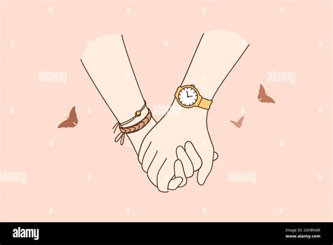 Holding Hands Love Togetherness Concept Close Up Of Couples Hands