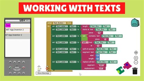 MIT App Inventor 2 Intro Lesson 5 Text Blocks YouTube