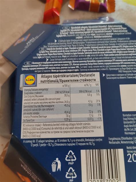 Petit chocolat Milk chocolate J D Gross kalória kJ és tápértékek