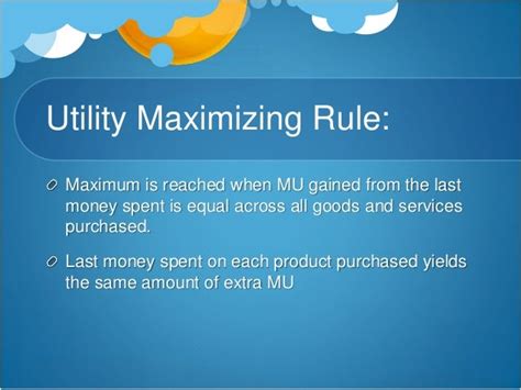 utility maximizing rule