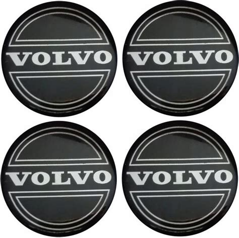Naklejki na kołpaki emblemat VOLVO 56mm lam czarne 9130615100