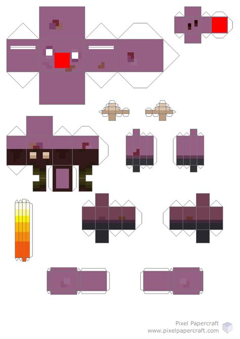 Pixel Papercraft Minecraft Legends Blaze Runt