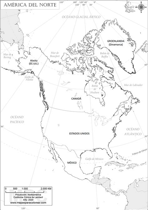 Mapas De Am Ricas Norte Sur Central Para Colorear