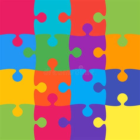 Piece Jigsaw Template Stock Illustrations Piece Jigsaw
