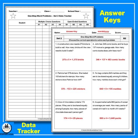 One Step Word Problem All Operations Worksheets Set 2 Made By Teachers