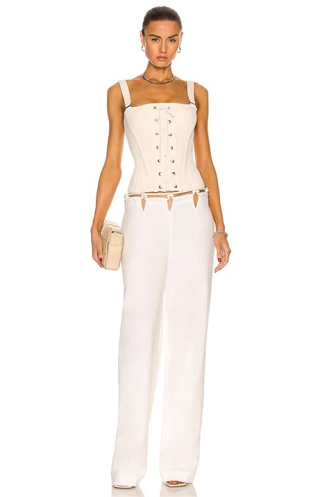 Dion Lee Laced Corset Bodice In Cream Fwrd