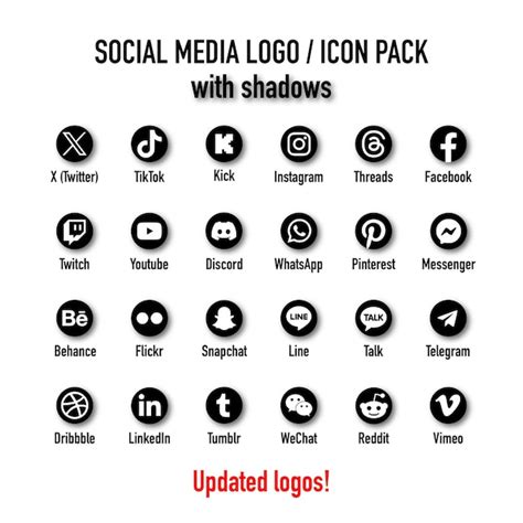 Premium Vector Social Media Icon Round Pack New Social Media Logos