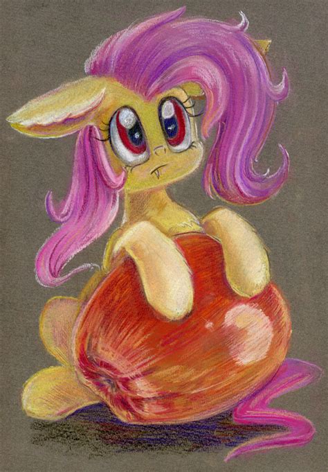 754922 Safe Artist Maytee Character Fluttershy Apple Chibi
