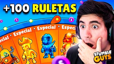COMPRO 100 RULETAS ESPECIALES En STUMBLE GUYS Y CONSIGO SKINS