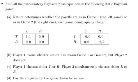 find all the pure strategy bayesian nash equilibria