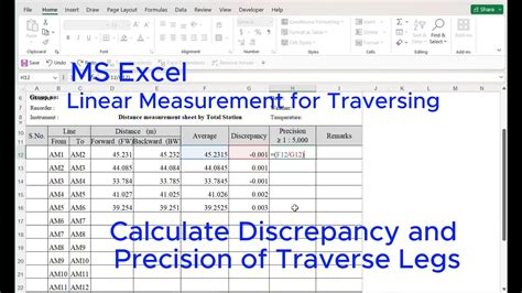 Linear Measurement And Calculate Discrepancy Precision Of Traverse