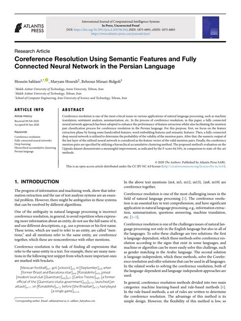 pdf coreference resolution using semantic features and fully connected neural network in the