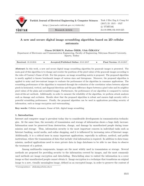 pdf a new and secure digital image scrambling algorithm based on 2d cellular automata