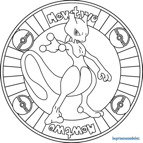 Mandala Mewtwo Dibujos Para Colorear Pokemon Colorear Pokemon Pokemon