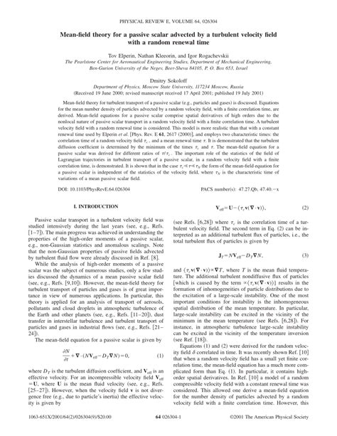 pdf mean field theory for a passive scalar advected by a turbulent velocity field with a