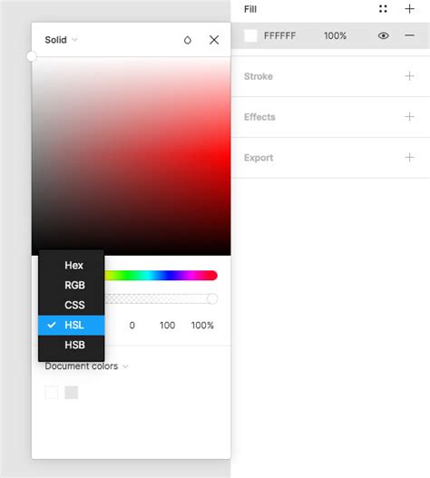 Change Default Display Of Color Values To HSL Share An Idea Figma