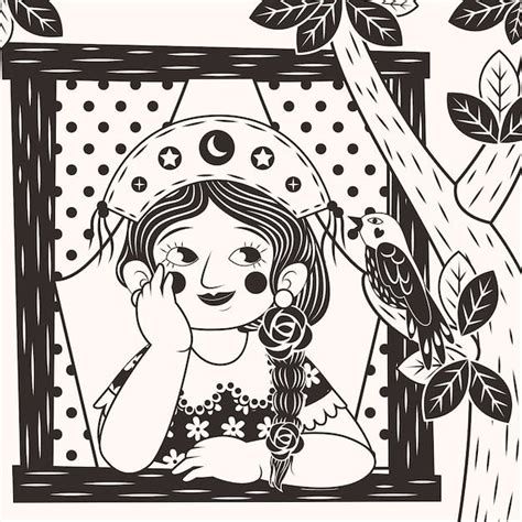 Ilustração de nordestino desenhada à mão Vetor Premium Xilogravura
