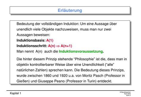 PPT Kapitel 1 Vollständige Induktion PowerPoint Presentation free