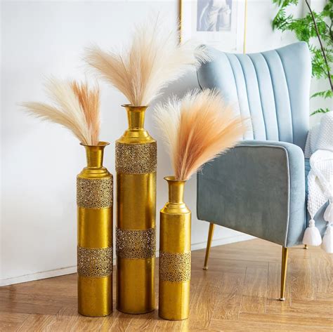 Amazon Sziqiqi Metal Floor Vase Gold Large Vases Decorative Tall