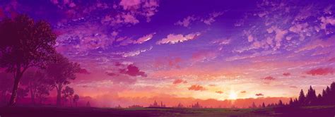 Anime Sunset And Trees Wallpapers Wallpaper Cave