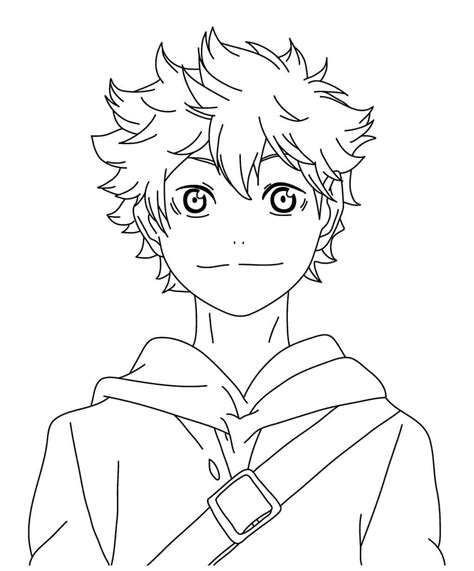 Shoyo Hinata From Haikyuu Coloring Page Free Printable Coloring