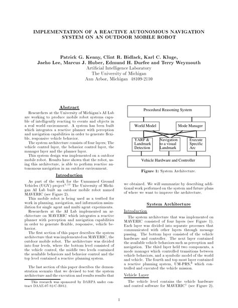 pdf implementation of a reactive autonomous navigation system on an outdoor mobile robot
