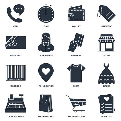 conjunto de ilustração em vetor logotipo ícone shoppings modelo de