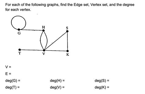 [solved] for each of the following graphs find the edge set vertex set and the degree for