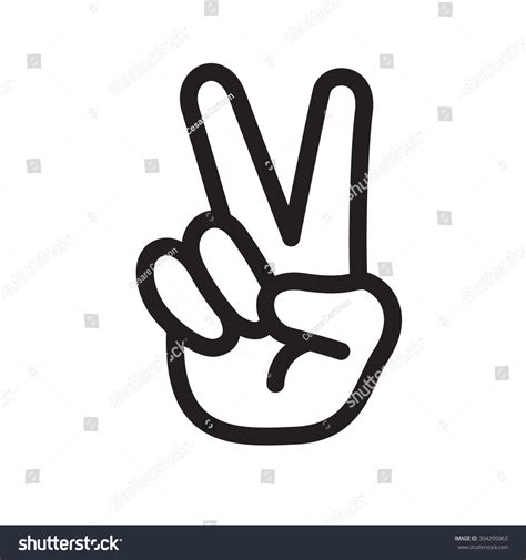 Hand Gesture Peace Sign Stock Vector 304295063 Shutterstock