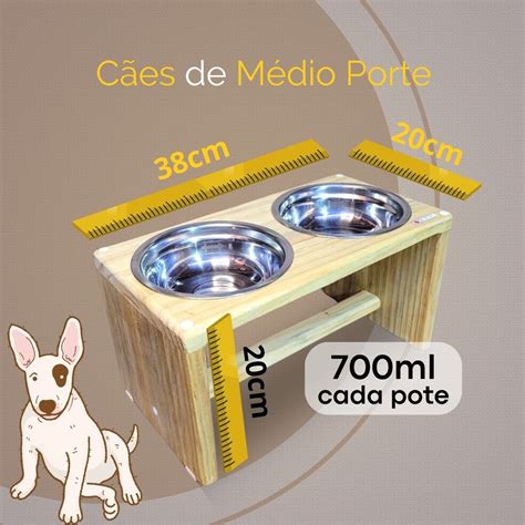 Comedouro Suporte Alimentador Bebedouro Elevado Ração Cachorro Gato Pet