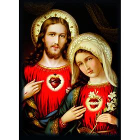 Obraz na płótnie Serce Jezusa i Serce Maryi
