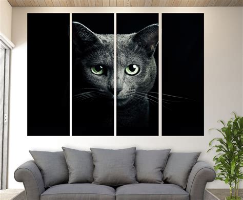 Stück Wandkunst Auf Leinwand Umarmende Katzen Schwarze 41 OFF