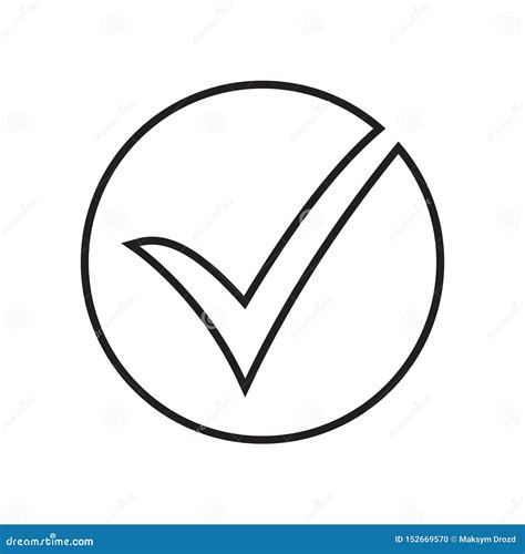 Flat Round Check Mark Green Icon Button Tick Symbol Isolated On