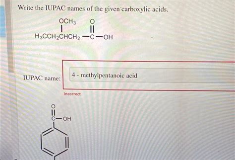 Solved Write The IUPAC Names Of The Given Carboxylic Acids Chegg
