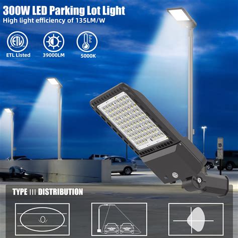 300W LED Shoebox Parking Lot Light Commercial Outdoor Area Street Pole