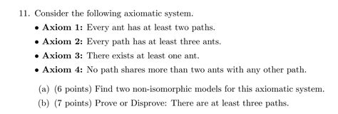 solved 11 consider the following axiomatic system axiom