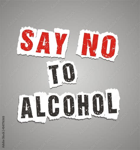 Say No To Alcohol Poster Stock Vector Adobe Stock
