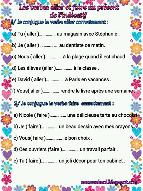Le Pr Sent De L Indicatif