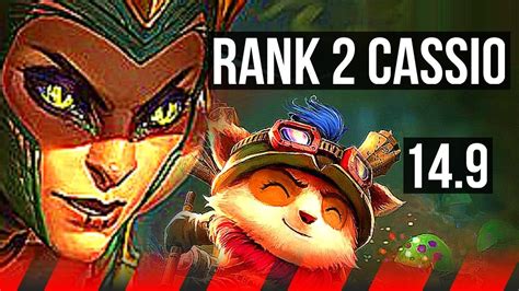 CASSIOPEIA Vs TEEMO TOP Rank 2 Cassio 7 0 1 1500 Games Godlike